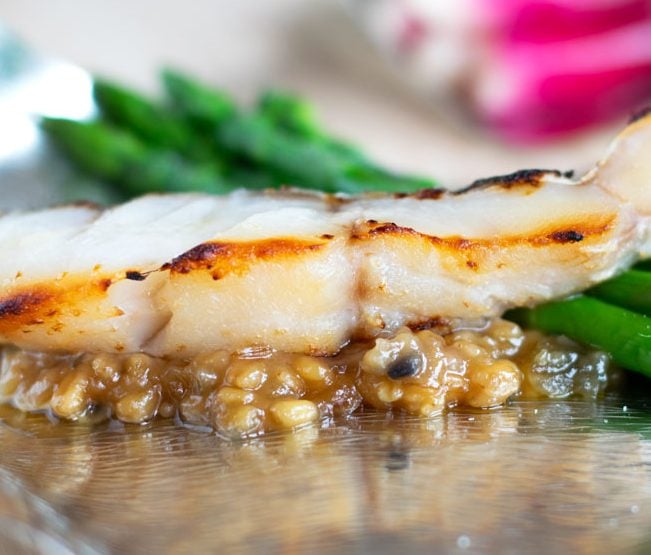 Miso Fish with Asparagus (better than Nobu's black cod) - eyes and hour