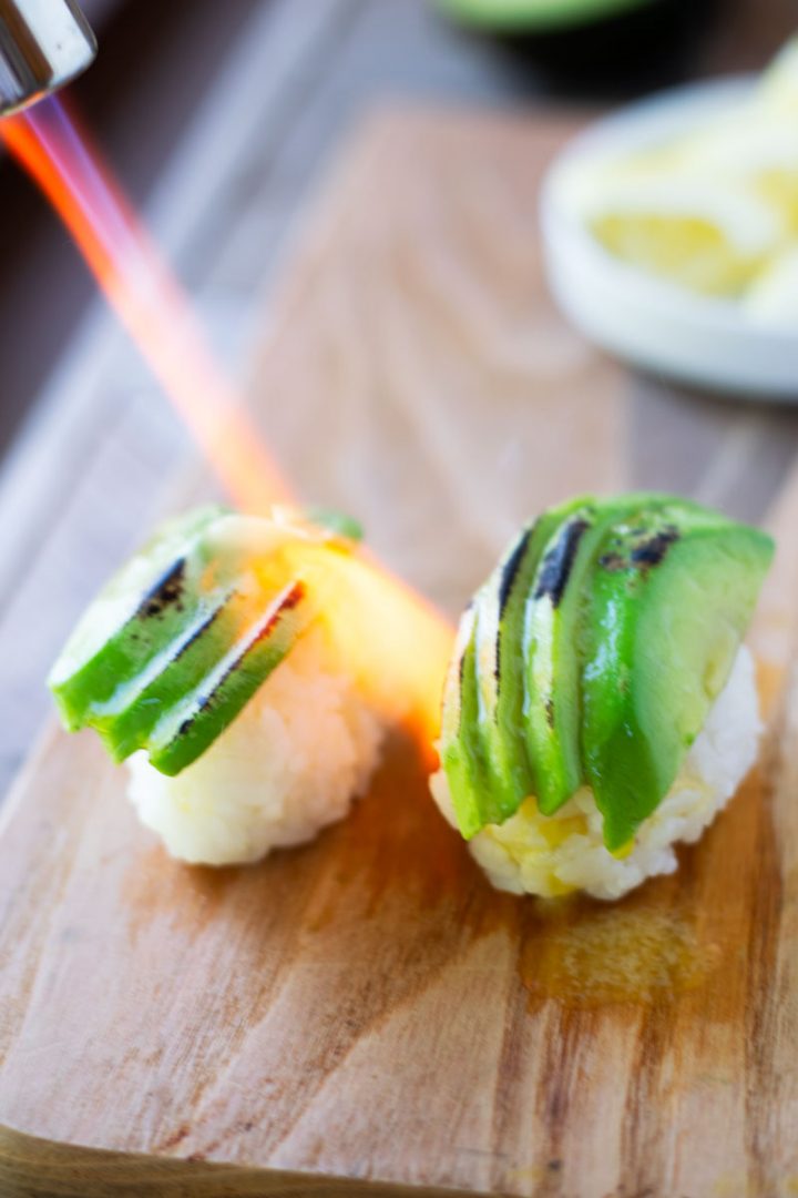 Avocado Sushi - Nigiri - eyes and hour